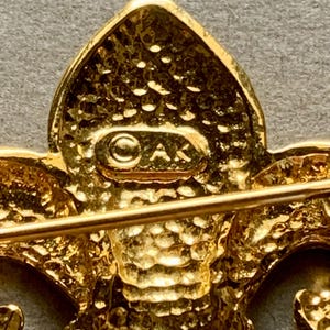 Anne Klein Gold Plated Fleur De Lis Brooch - Etsy