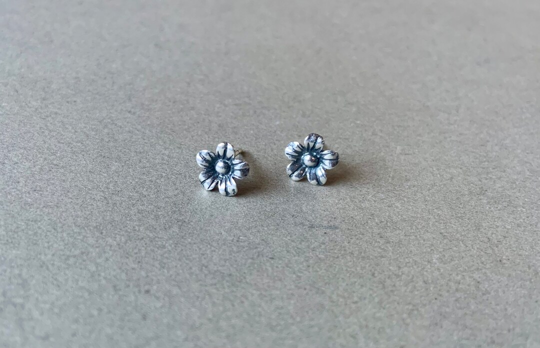 Paz Creations Sterling Silver Flower Stud Earrings - Etsy