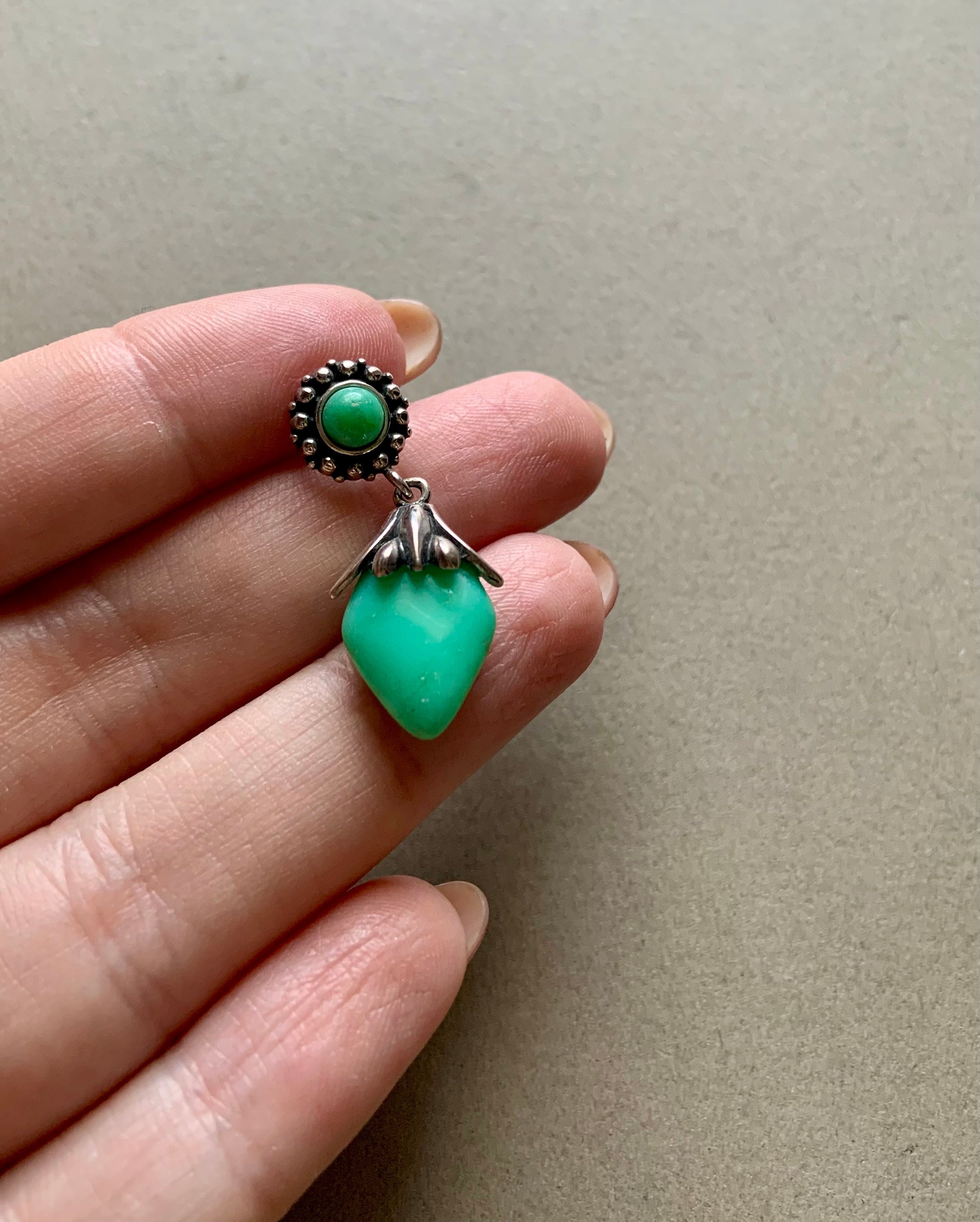 Carolyn Pollack/relios Jadeite & Sterling Silver Drop Earrings - Etsy