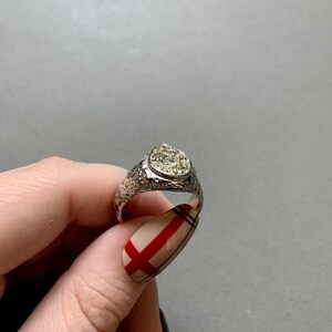 18k HGE White Gold Rhinestone Ring Size 9.25 - Etsy