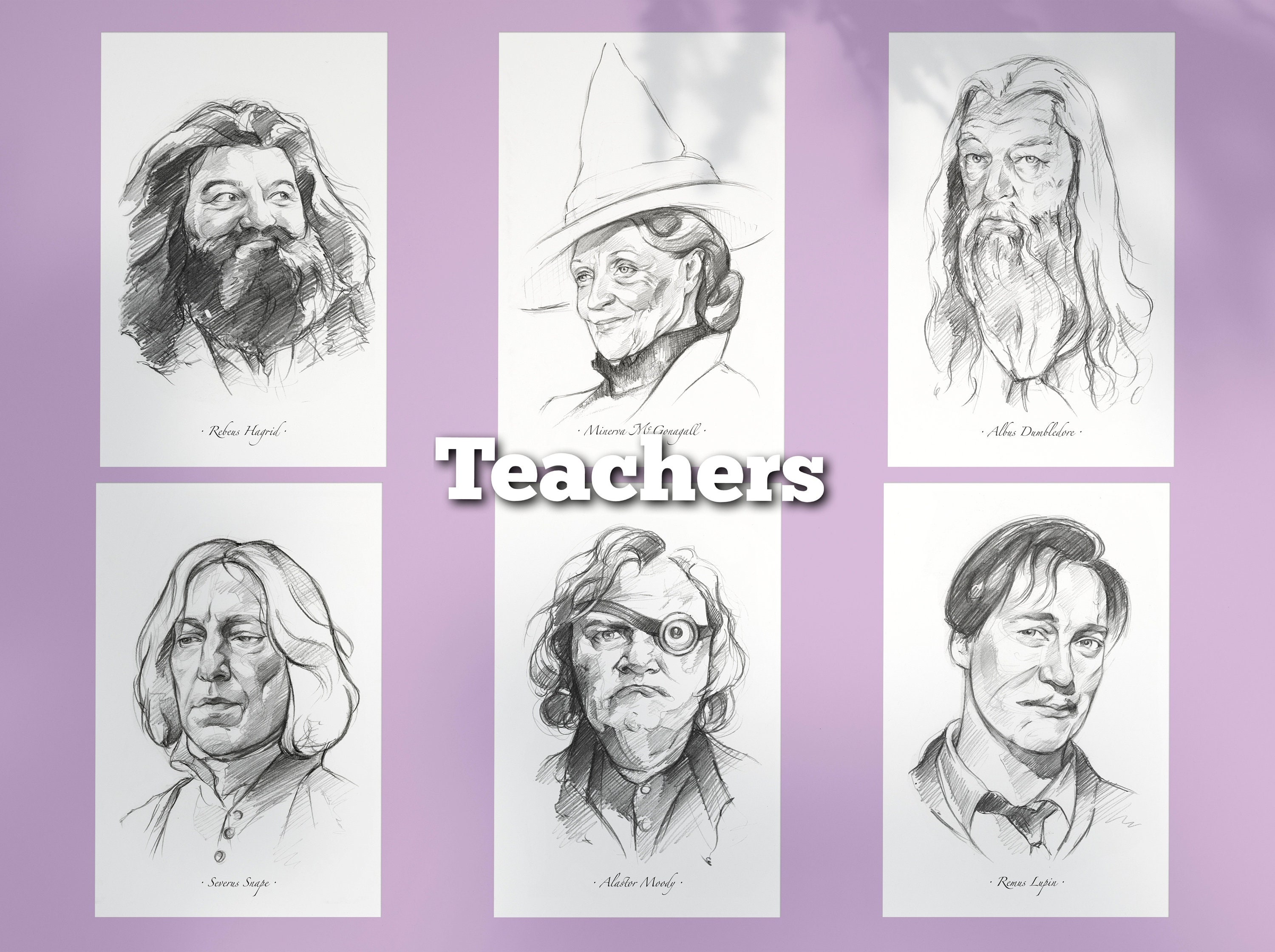 Harry Potter Character Illustration Packs Art Prints - Etsy