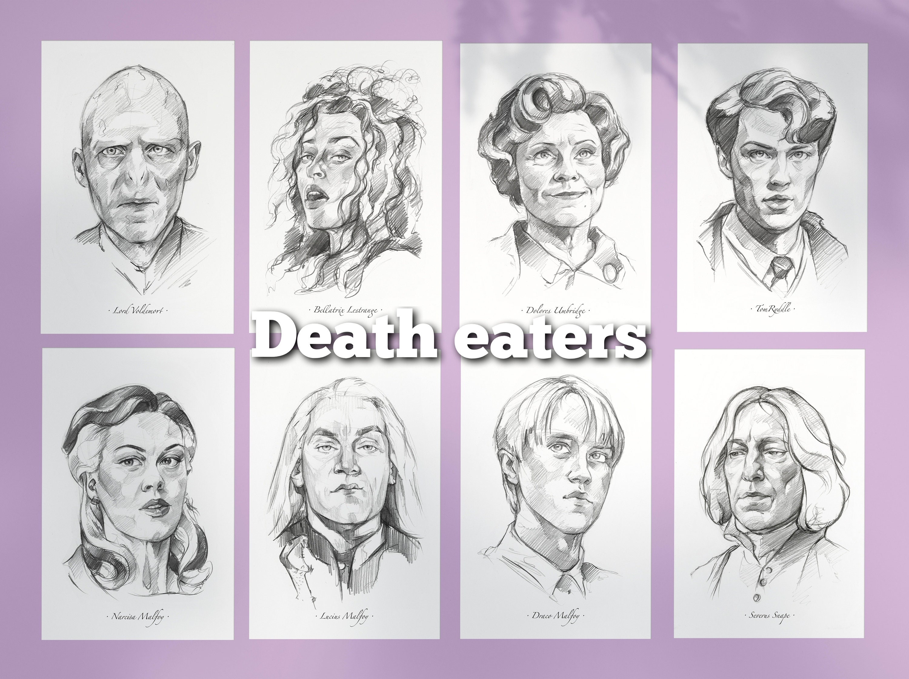 Harry Potter Character Illustration Packs Art Prints - Etsy