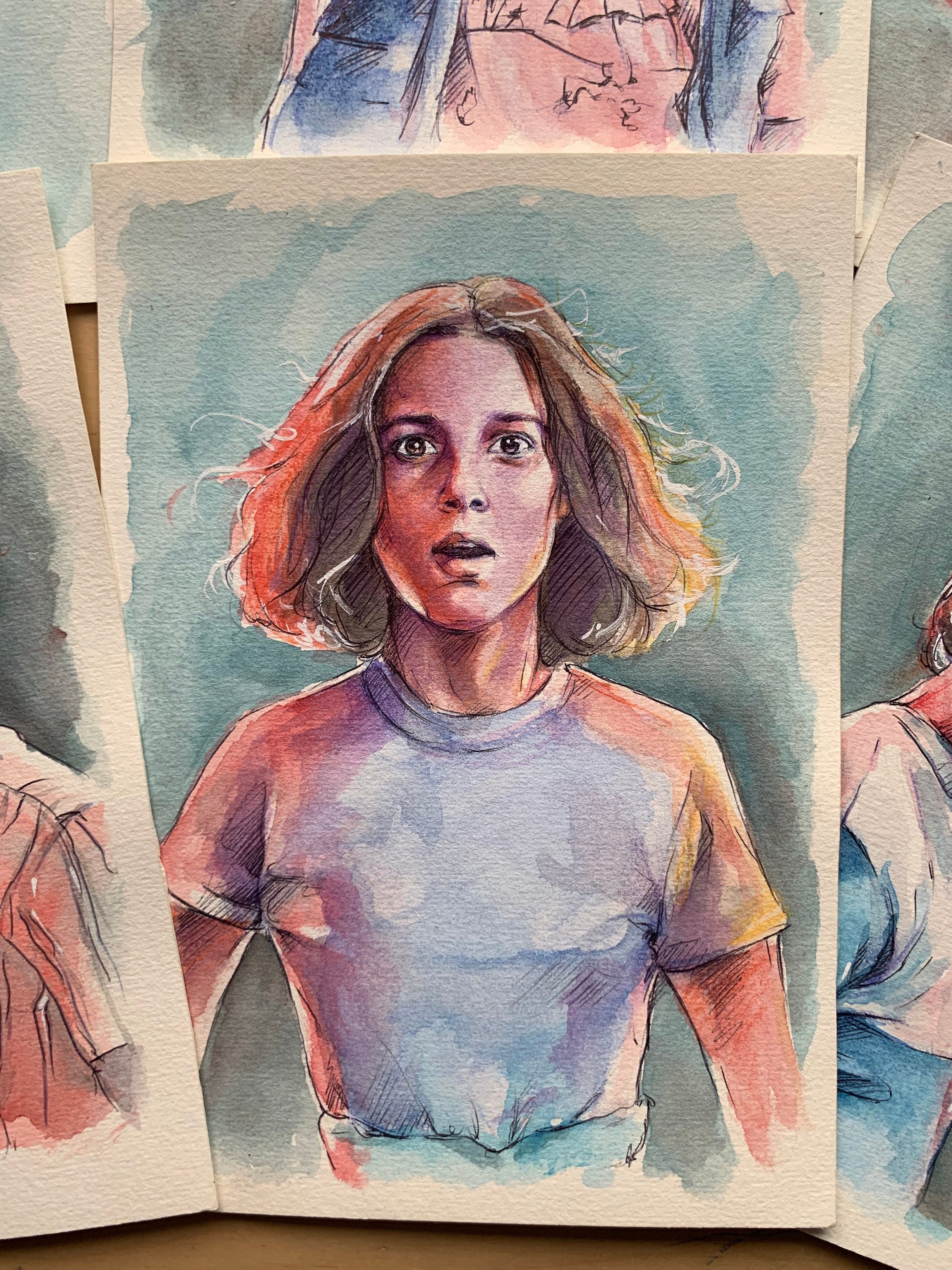 Set of Stranger Things S3 Characters Original Drawings - Etsy Canada