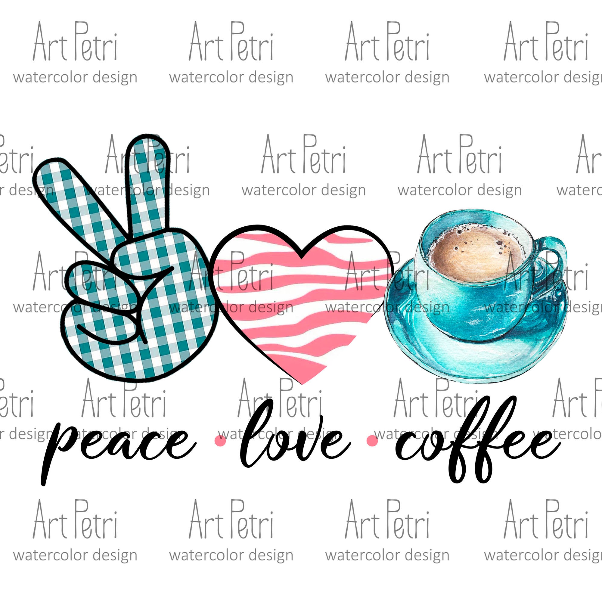 Peace Love Coffee PNG Coffee Gift Coffee Drink Gift Hobby - Etsy