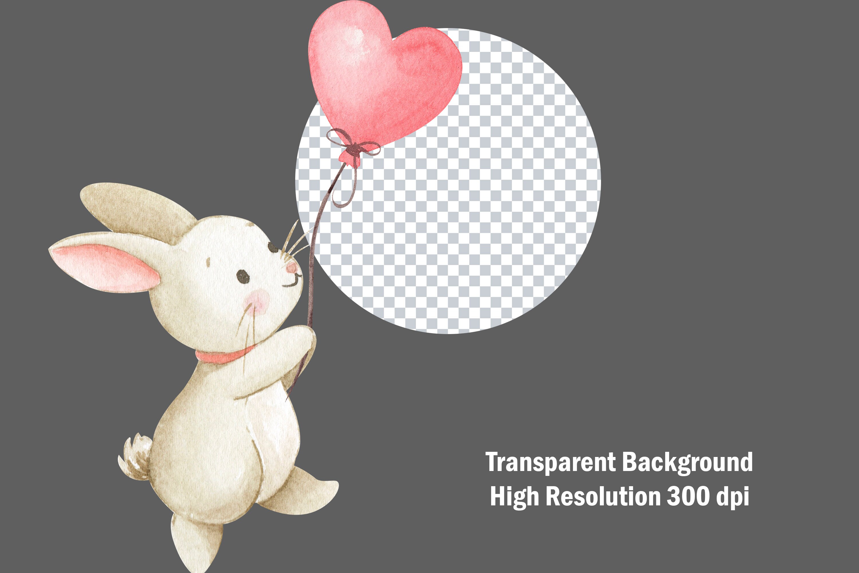 Cute Bunnies Valentine's Day Clipart, Watercolor Love Clip Art, Wedding ...