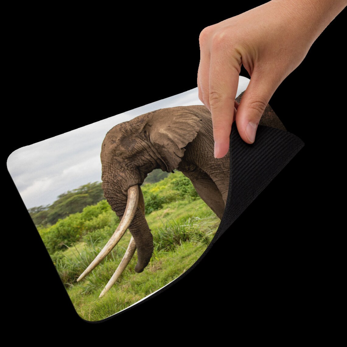 African Elephant Mousepad, Stunning Wildlife Design for Precise Mouse ...