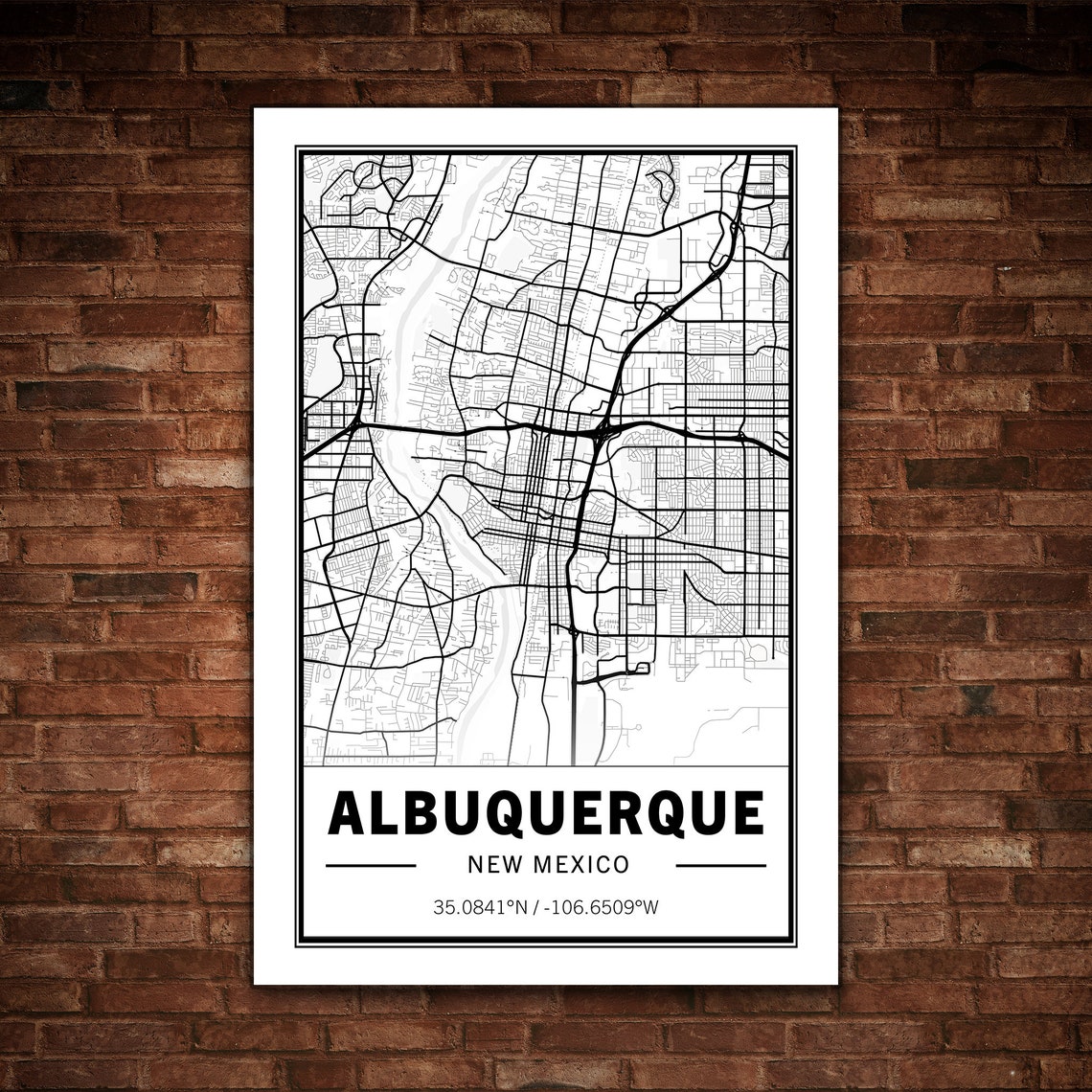 Albuquerque Map, Albuquerque Art, Albuquerque Print, Albuquerque Poster ...