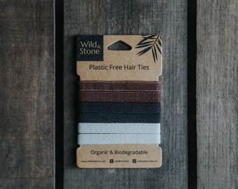 12 Organic Cotton Hair Ties Plastic Free Rubber Hair Ties Biodegradable ...