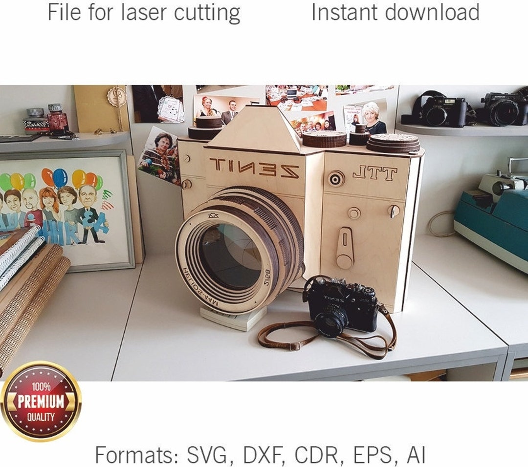 Wooden Toy Camera. Laser Cut Files SVG, DXF Vector Plans, Glowforge ...