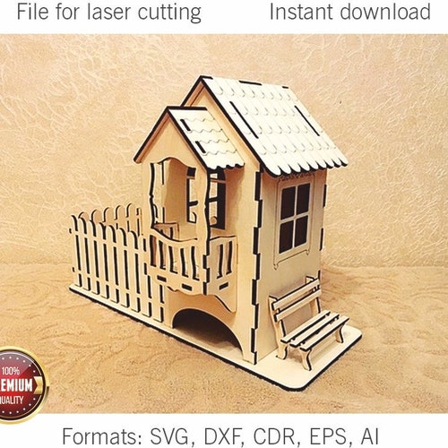 Christmas House Dxf Files for Laser Files Glowforge Svg - Etsy