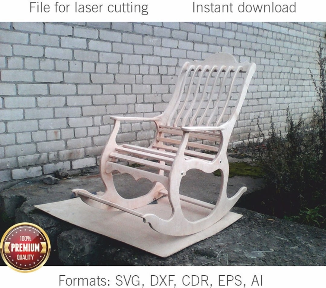 Rocking Chair. Laser Cut Files SVG DXF CDR Vector Plans Files - Etsy ...