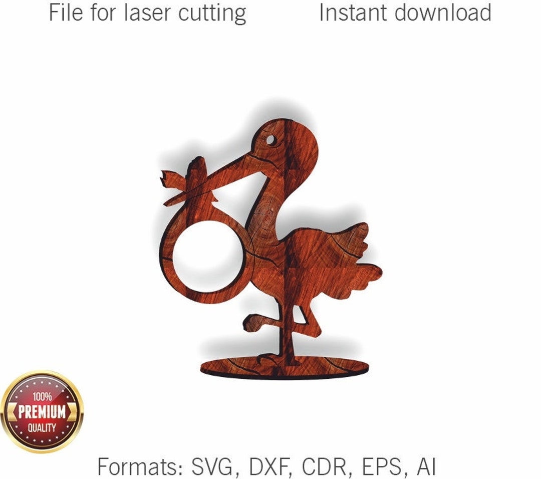 Stork Photo Frame. Laser Cut Files SVG DXF Vector Pattern - Etsy
