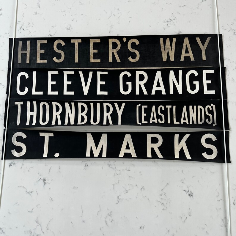 1960s Bus Sign INDIVIDUAL Place-name cheltenham Hesters Way / Cleeve ...