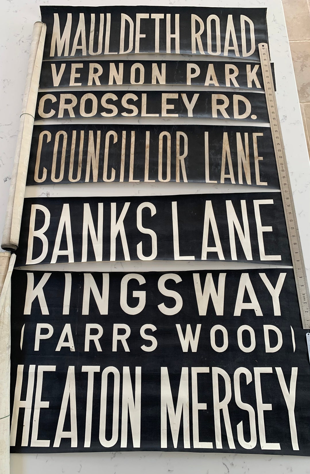 1966 Original Vintage Bus Sign Mauldeth Road / Vernon Park / - Etsy