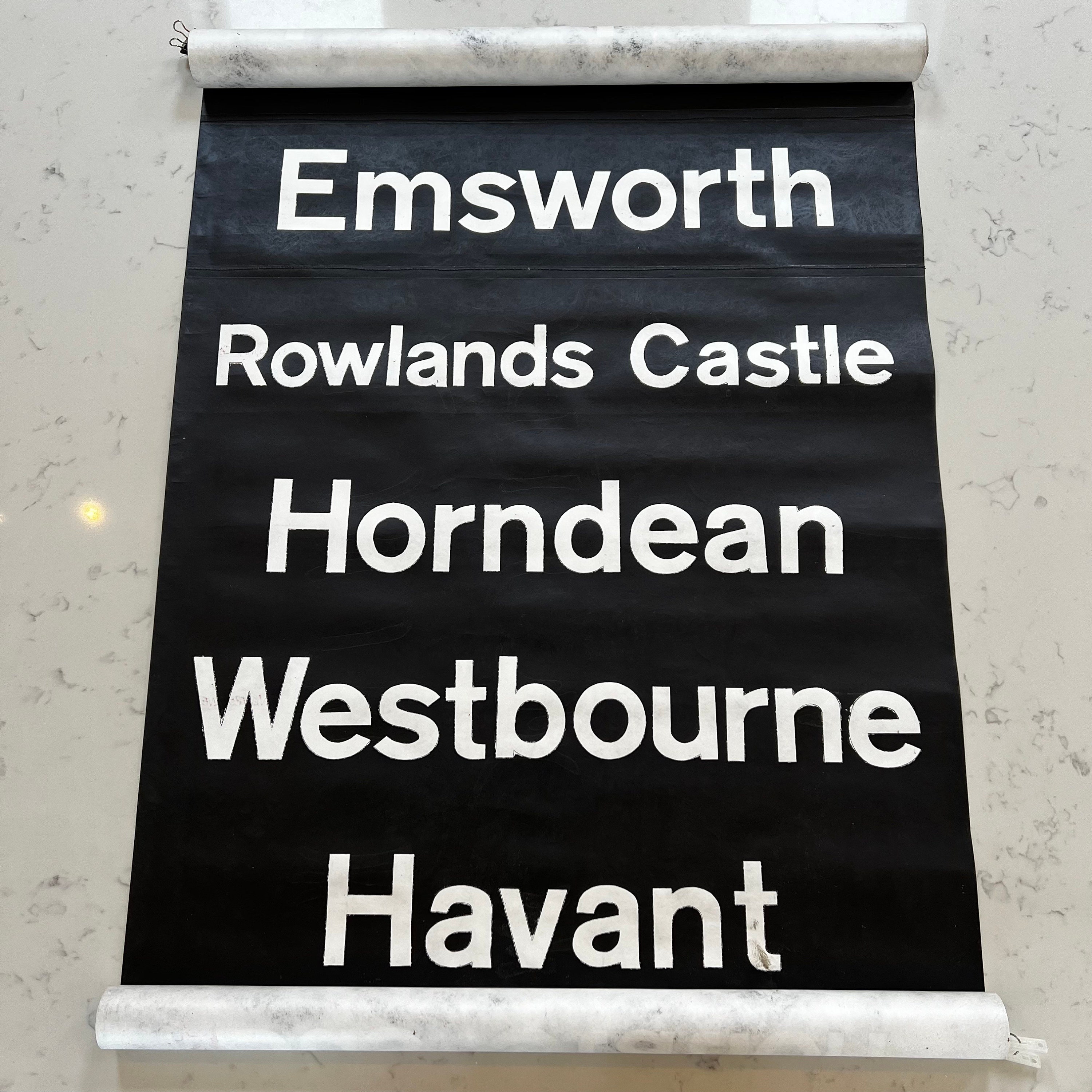 1981 Bus Sign INDIVIDUAL Place-name Portsmouth / Emsworth / Rowlands ...