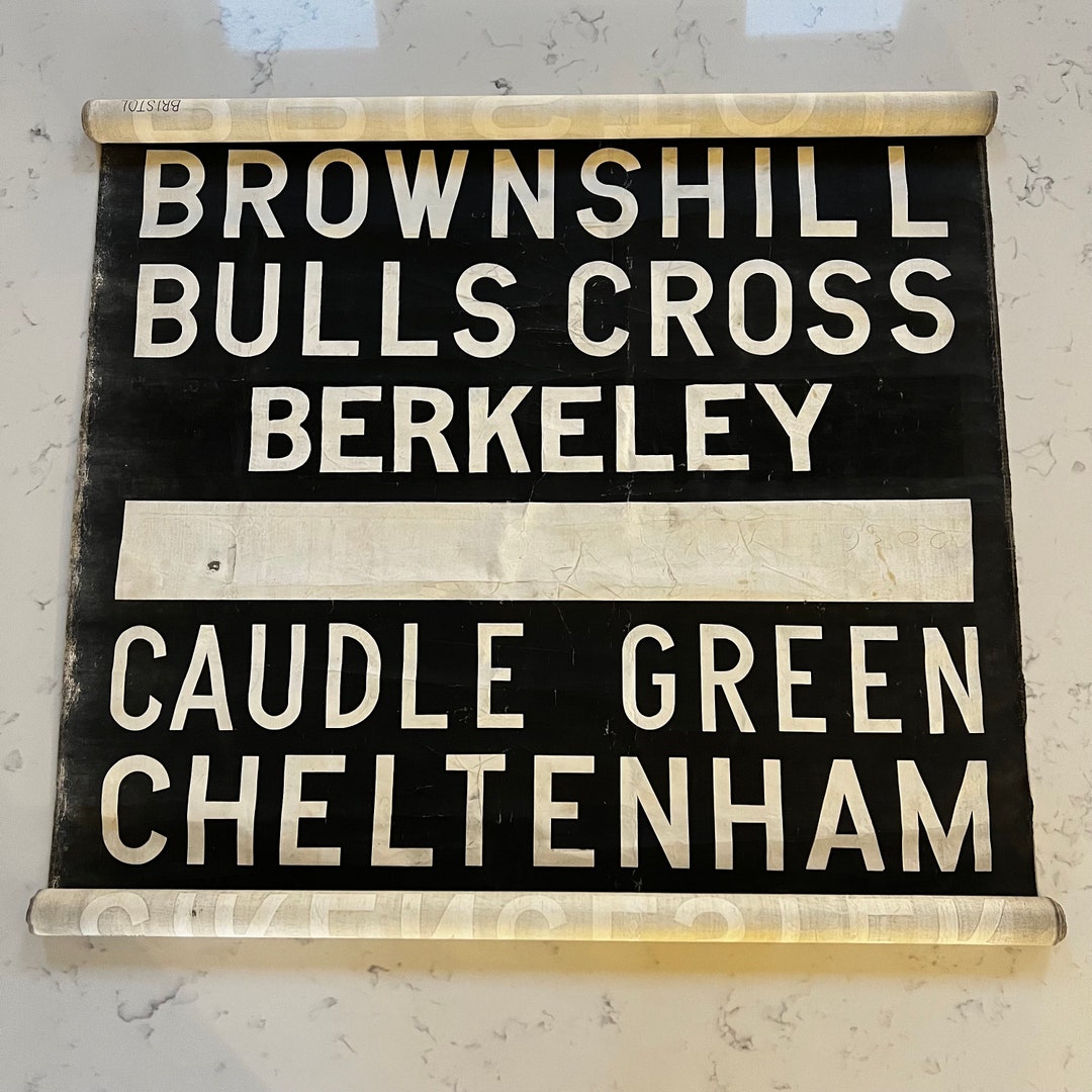 1966 Bus Sign INDIVIDUAL Place-name Cotswolds / Brownshill / Bulls ...
