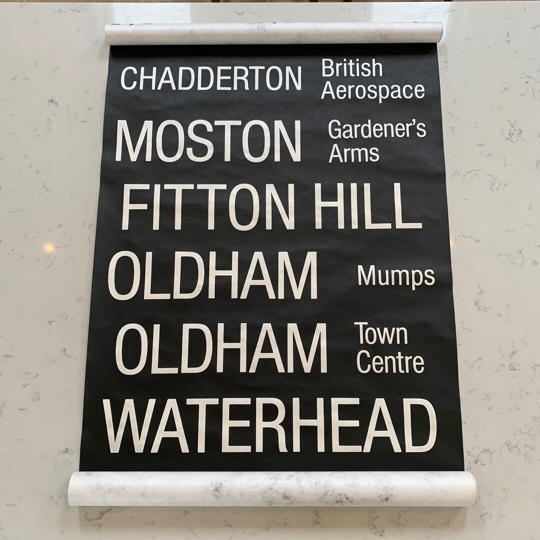 1986 Bus Sign INDIVIDUAL Place-name Greater Manchester3 - Etsy