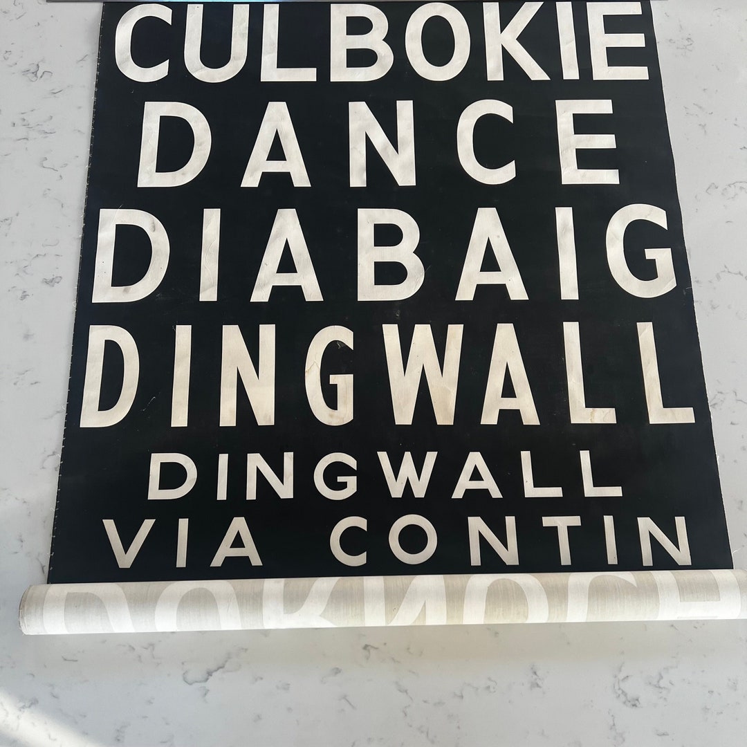 1960s Bus Sign INDIVIDUAL Place-name Ross-shire / Culbokie / Dance ...