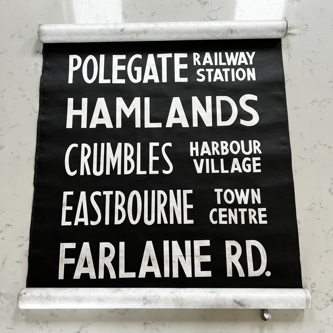 1980's Bus Sign INDIVIDUAL Place-name Eastbourne / Polegate Railway ...