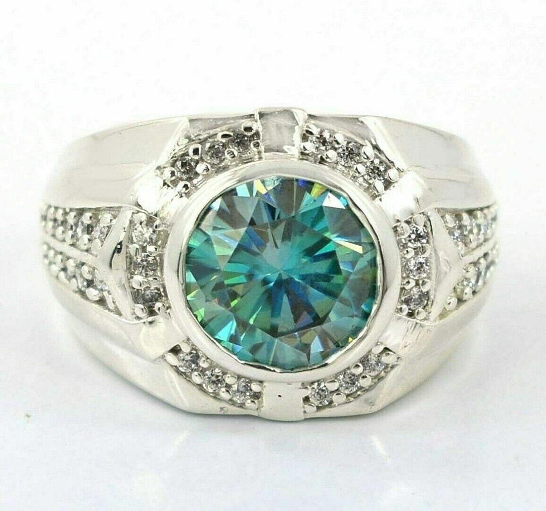 4 Ct Blue Diamond Ring Great Shine and Luster Clarity VVS1 Certified ...