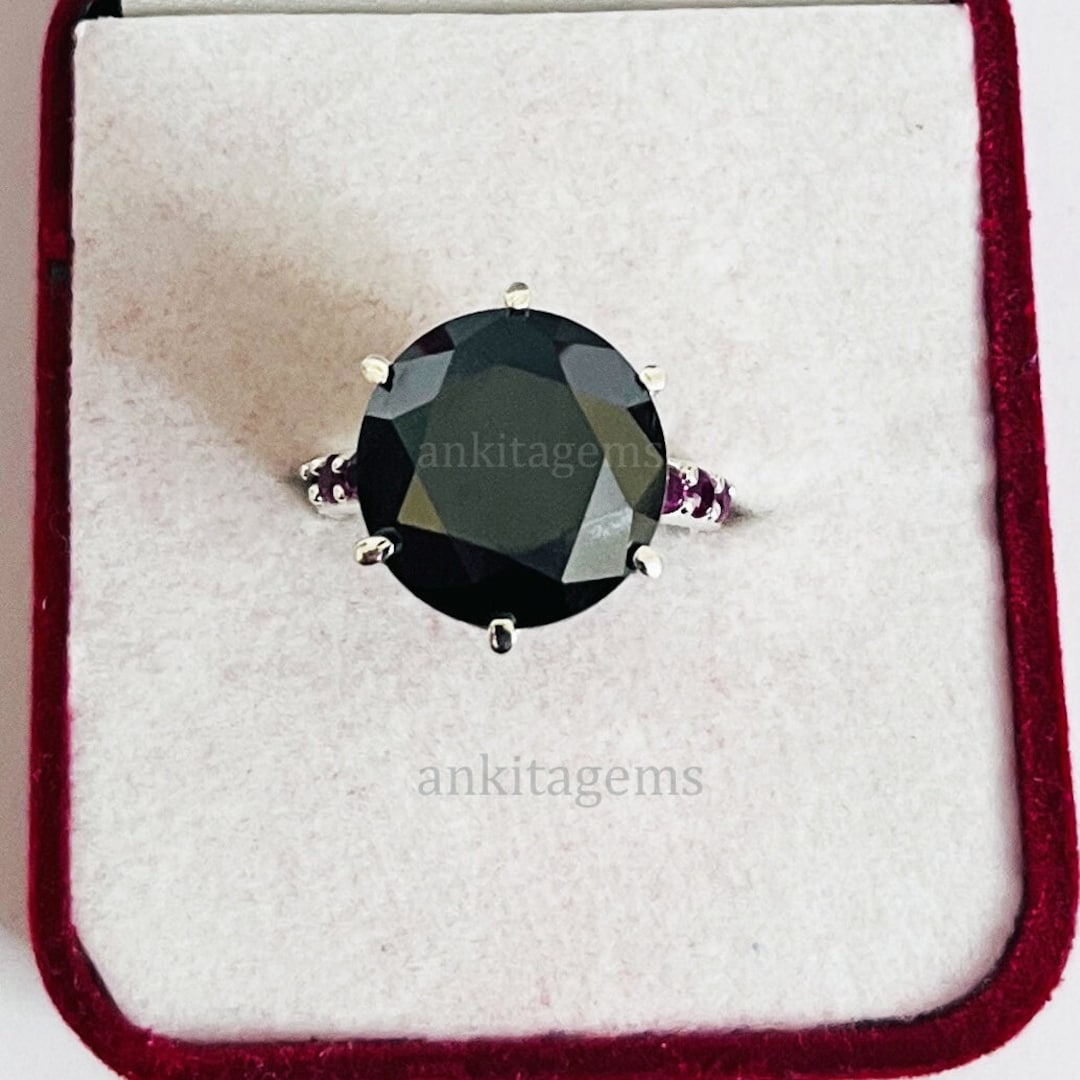 12 Ct Black Diamond Ring Carbonado Earth Mined, Certified AAA Grade ...