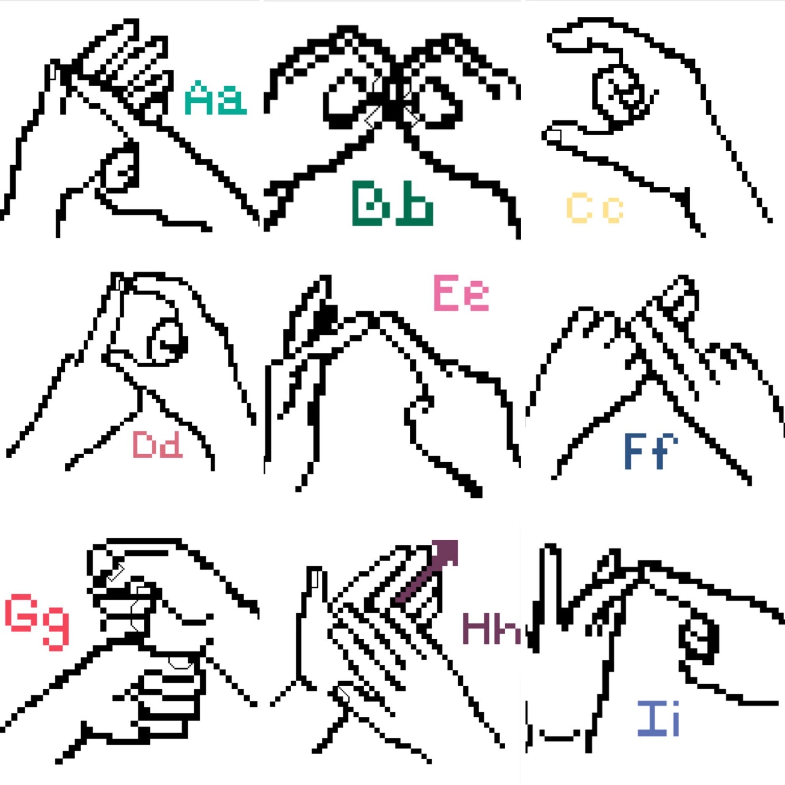 BSL Fingerspelling Alphabet FULL ALPHABET- 26 Cross Stitch Patterns - Etsy