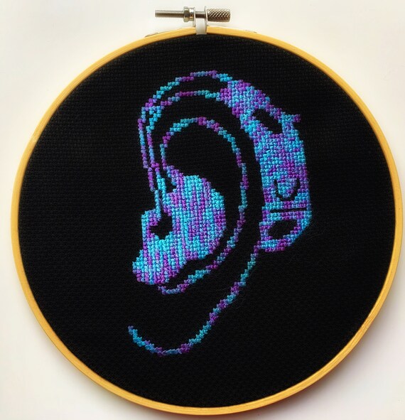 Hearing Aid on Ear Outline Cross Stitch Pattern - Etsy