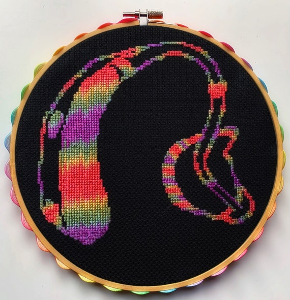 Hearing aid outline cross stitch pattern | Etsy