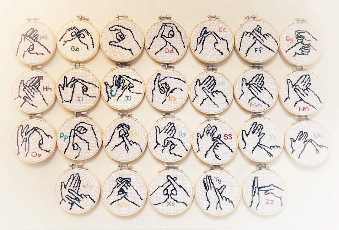 BSL Fingerspelling Alphabet FULL ALPHABET- 26 Cross Stitch Patterns - Etsy
