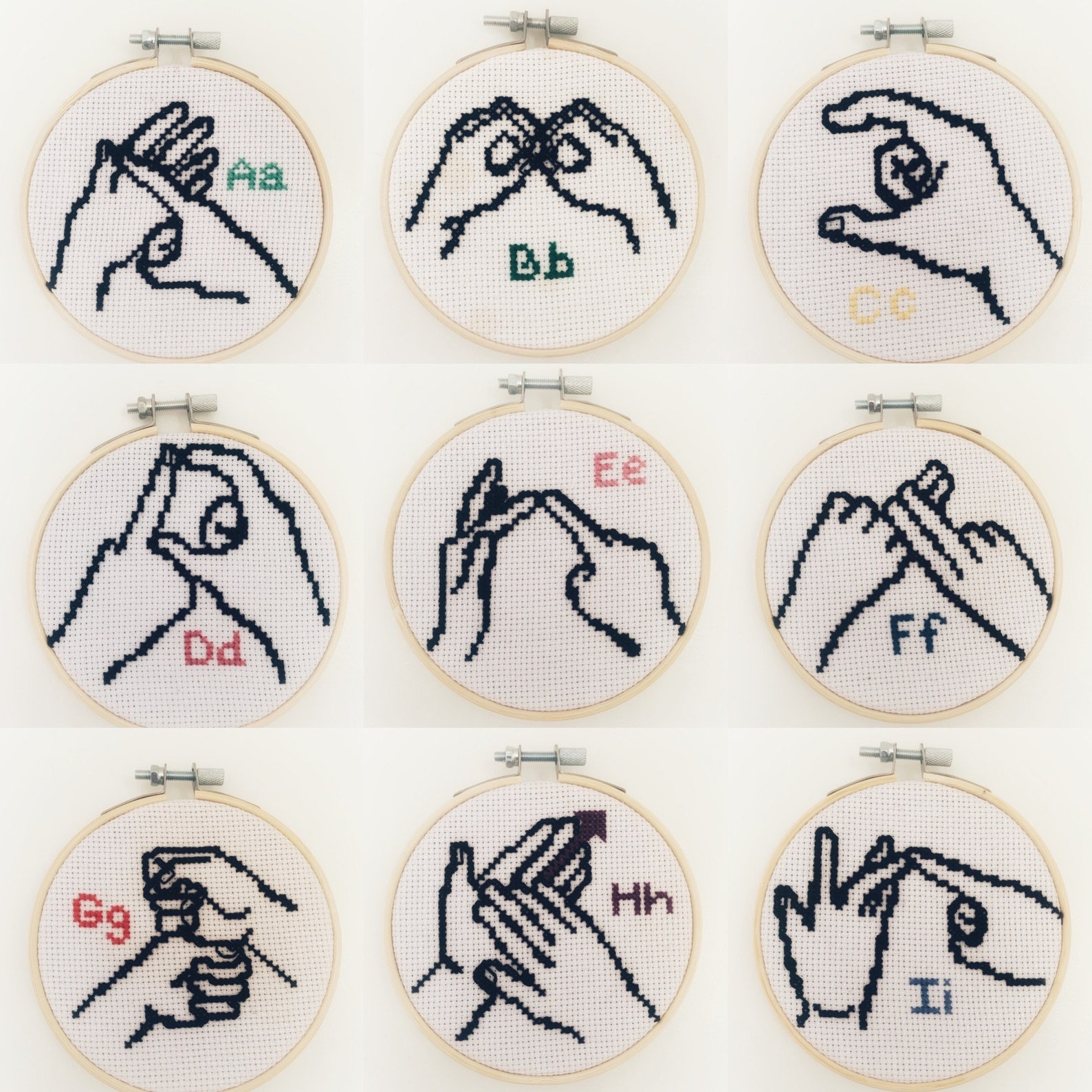 BSL Fingerspelling Alphabet FULL ALPHABET- 26 Cross Stitch Patterns - Etsy