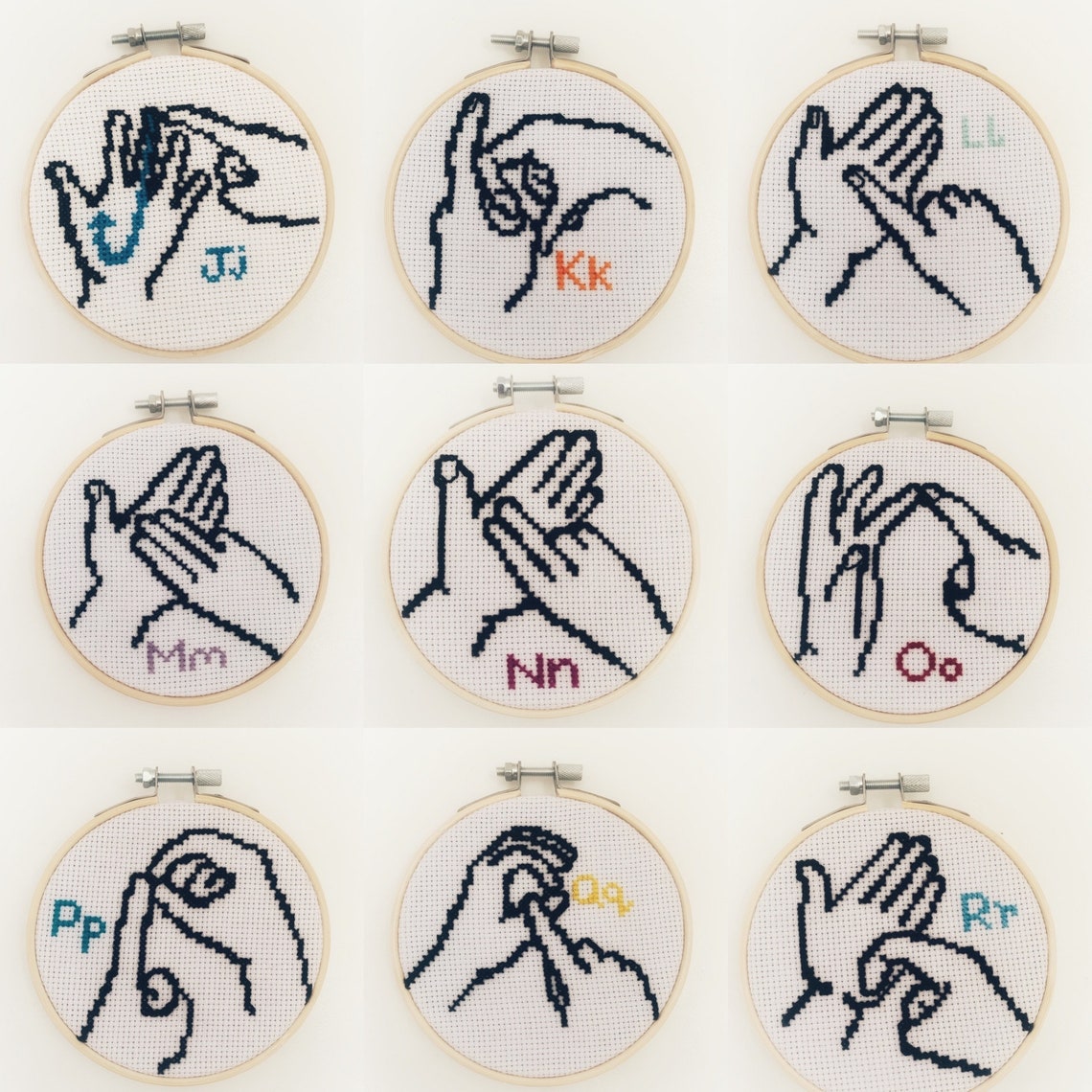 BSL Fingerspelling Alphabet FULL ALPHABET- 26 Cross Stitch Patterns - Etsy
