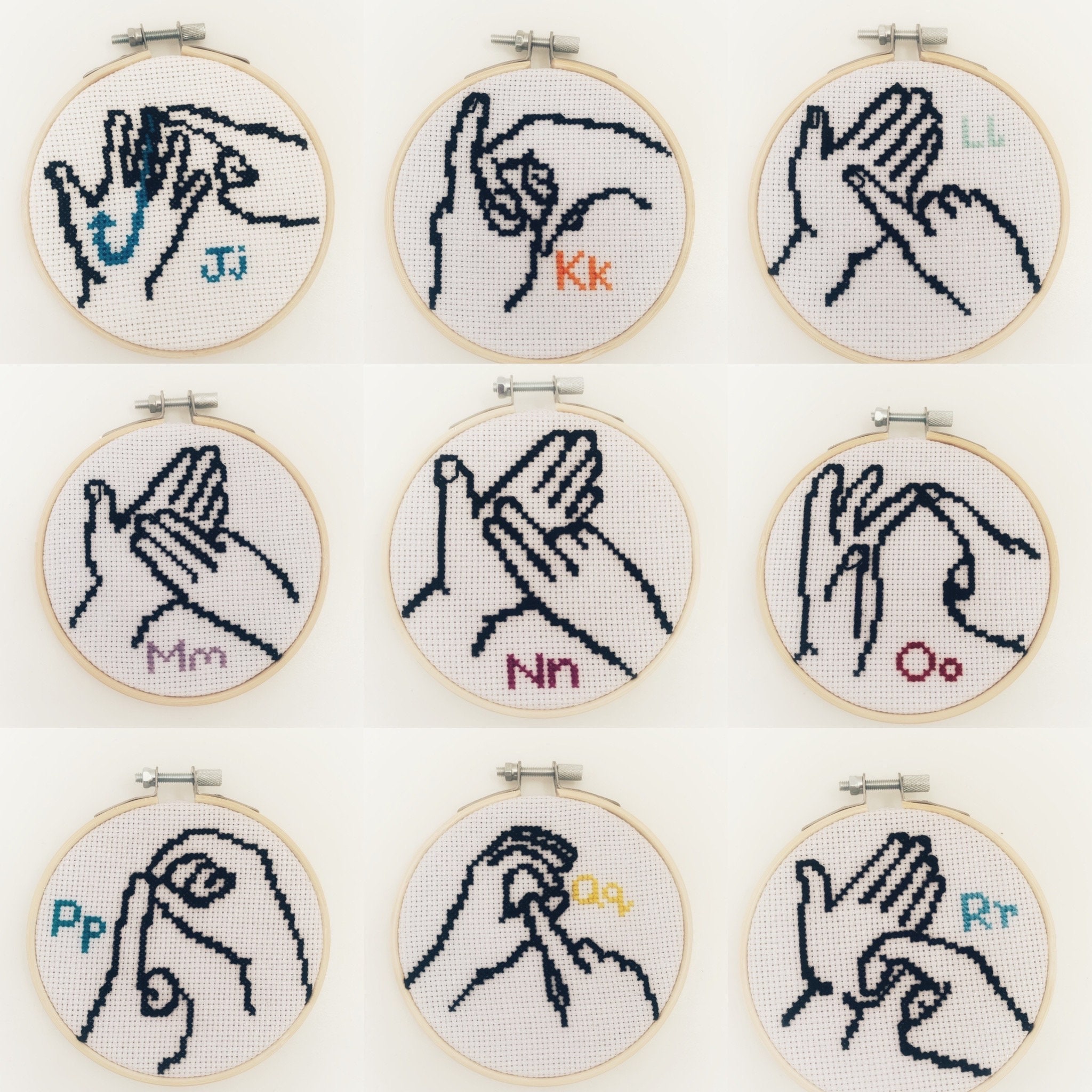 BSL Fingerspelling Alphabet FULL ALPHABET- 26 Cross Stitch Patterns - Etsy