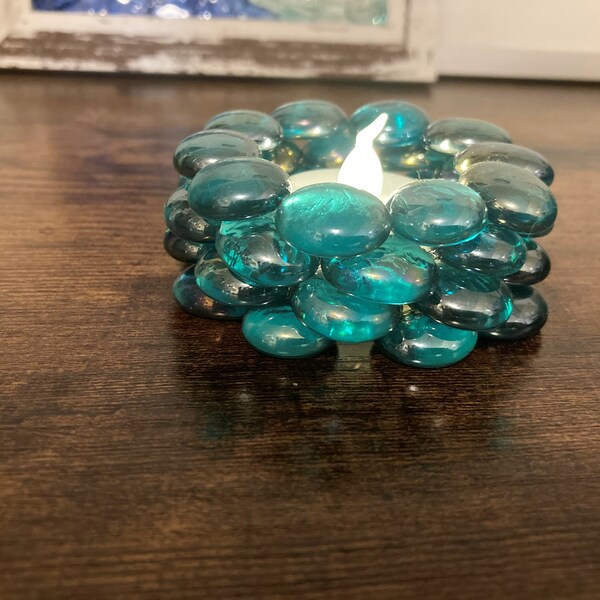 Teal Candle - Etsy