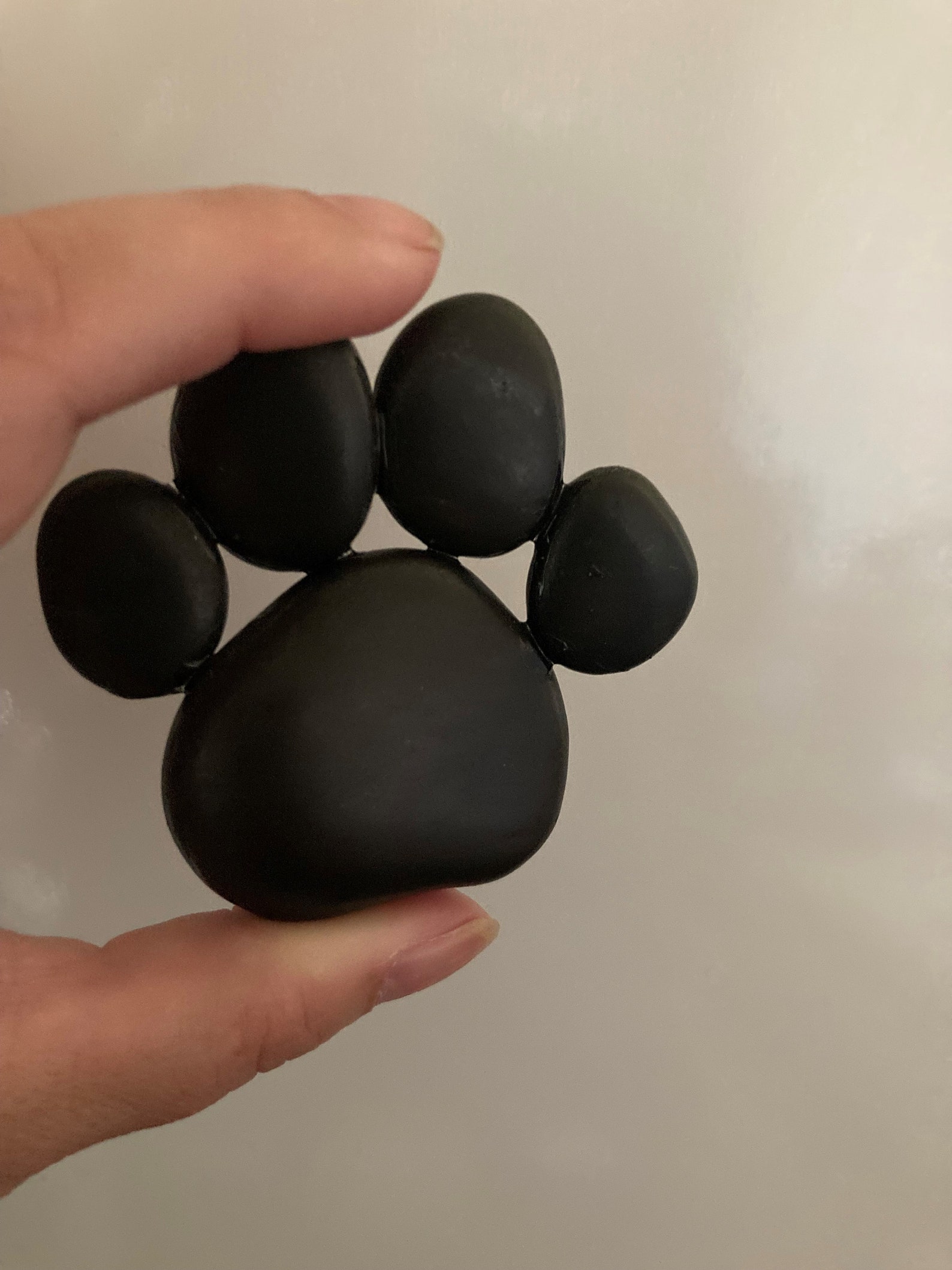 Paw Magnet Pebble Black Fridge Magnet Beach Stone/ FREE - Etsy