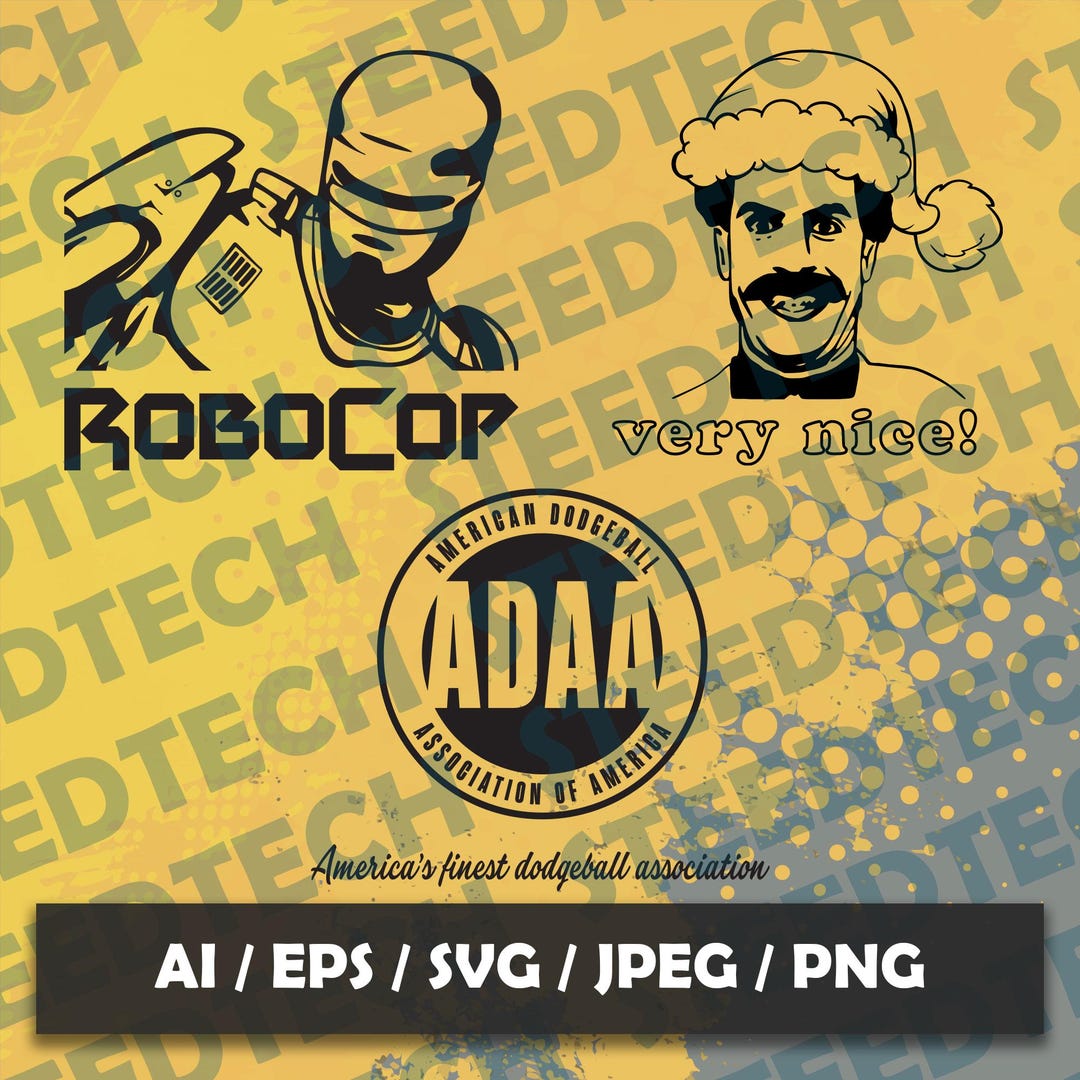 Entertainment Pack Robocop Borat Christmas Dodgeball Movie Vector Files ...