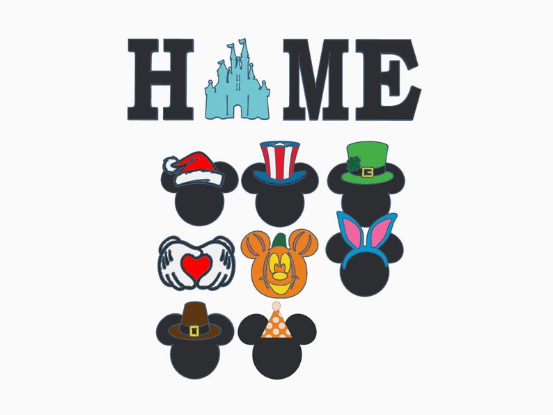 Mickey Castle Home Sign 3D STL SVG Files digital File Only for 3D ...