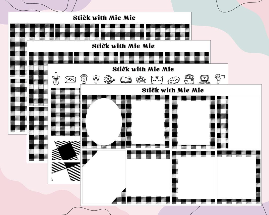 Plaid Foil Sticker Bundle: Planner Stickers - Etsy