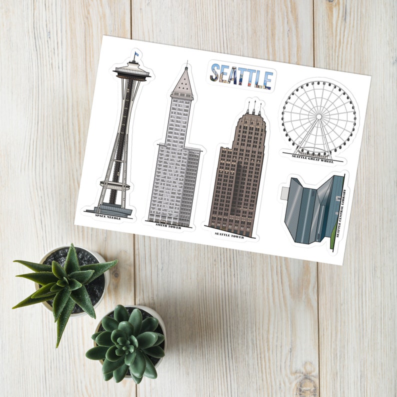 Seattle Architecture Sticker Pack - Etsy