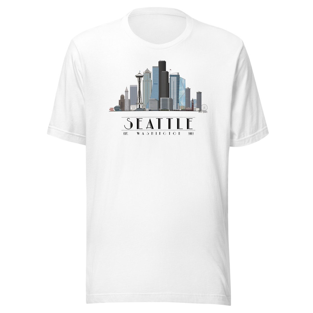 Seattle Skyline T-shirt - Etsy