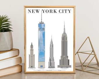 NYC Art Deco Building Stickers 3-pack - Etsy