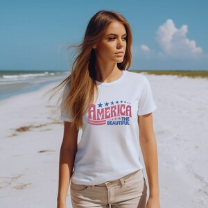 USA Flag T-shirt - Patriotic Retro America Graphic Tee for 4th of July ...