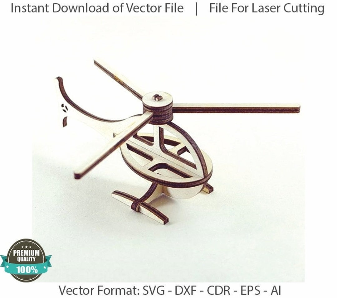 Helicopter Laser Cut File SVG DXF Vector Plans Cnc Cut - Etsy
