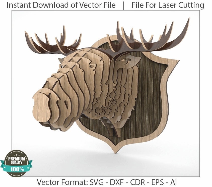 Elk Head Laser Cut File CNC Router Digital Vector Files - Etsy