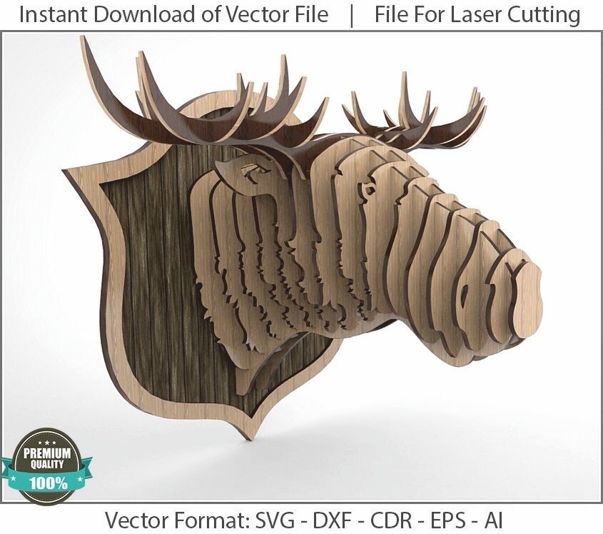 Elk Head Laser Cut File CNC Router Digital Vector Files - Etsy