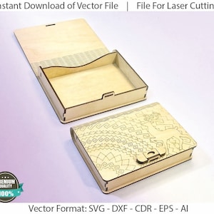 Laser Cut Book Box Laser Cut Files SVG DXF CDR Vector Plans - Etsy