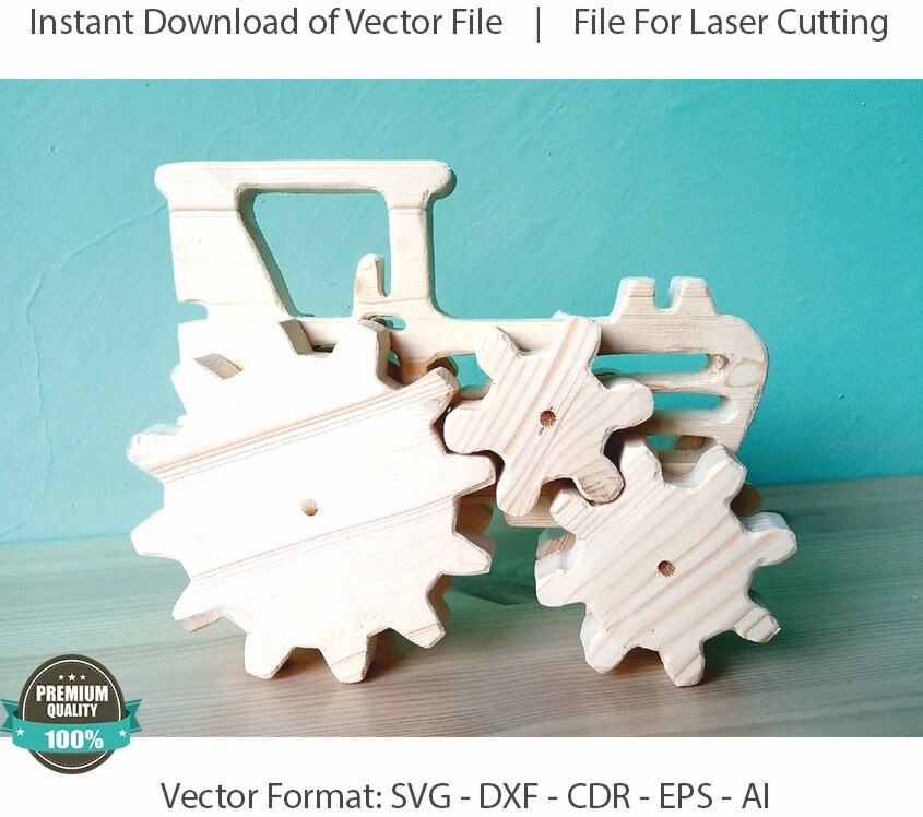 Tractor laser cut file SVG DXF vector plans cnc cut laser | Etsy