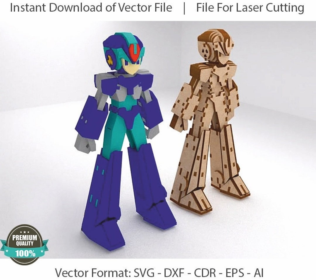 Mega Man Robot Laser Cut File SVG DXF Vector Plans Cnc Cut - Etsy Canada