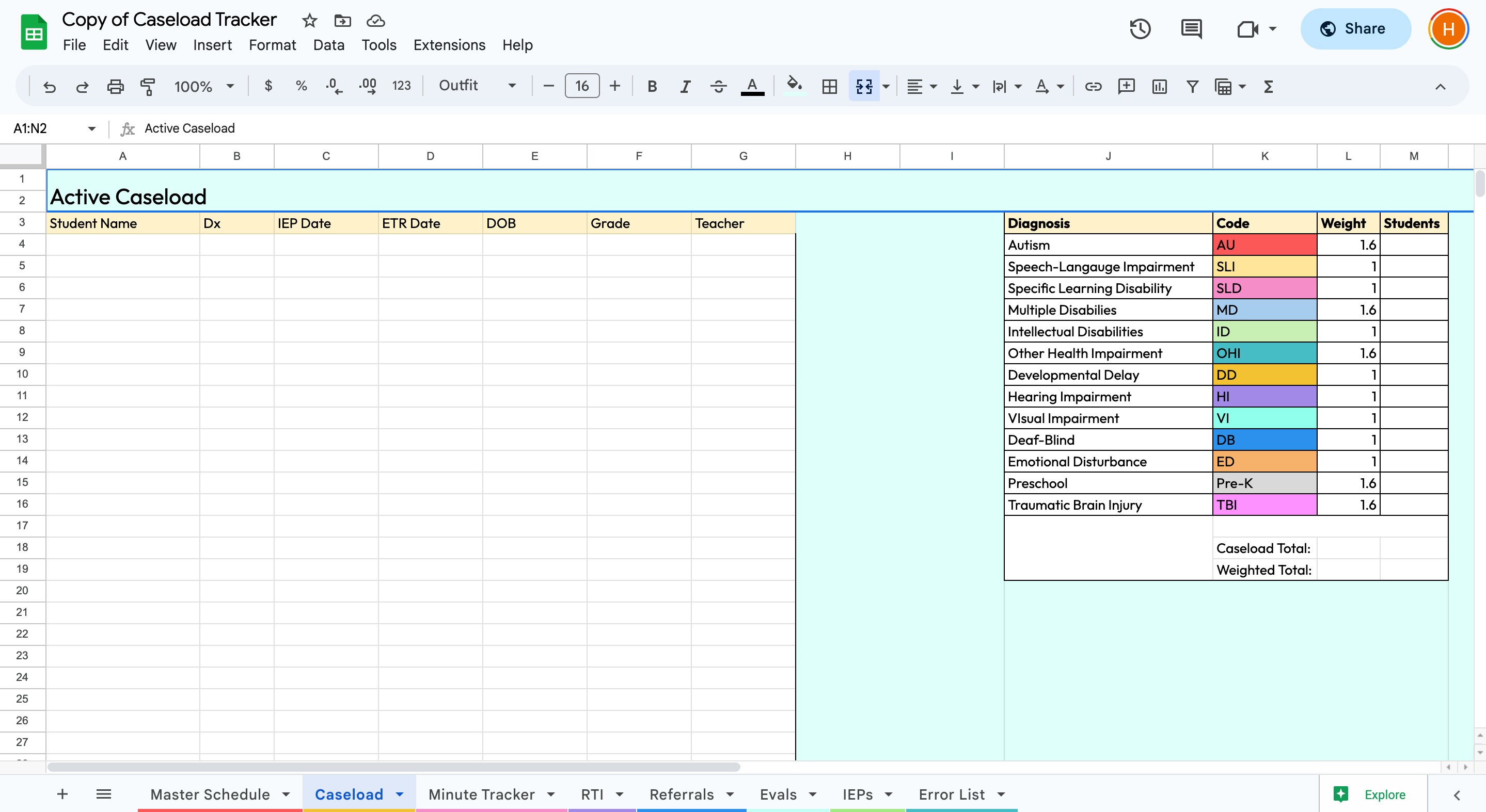 NEW Ultimate Caseload Tracker for Speech Therapists/teachers/special ...