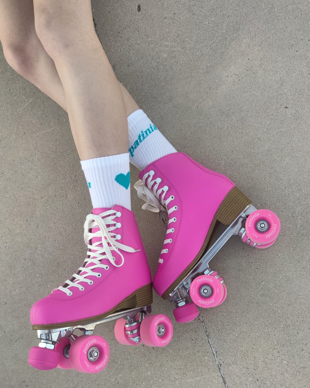 Pink Roller Skates Patinia With Pink Wheels - Etsy
