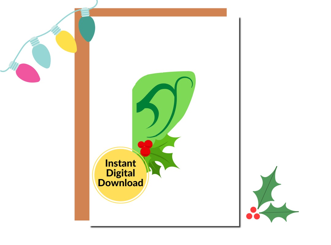 Audiology ENT Christmas Card/audiology Holiday Card/elf Ear Printable ...